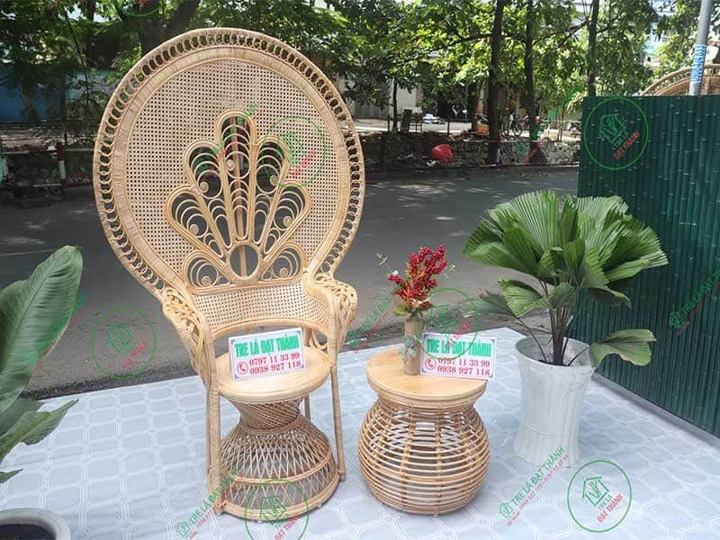 Ghế Con Công Mây Tự Nhiên Cao Cấp Peacock Chair 7059